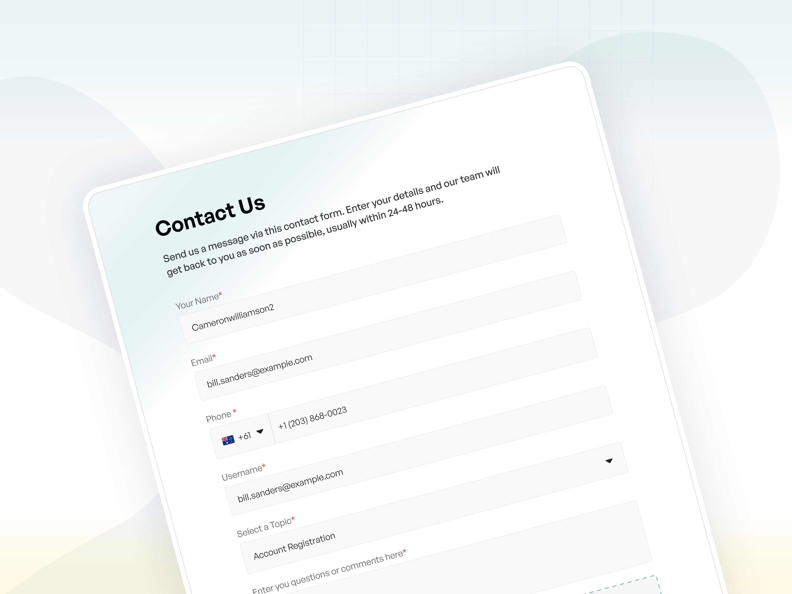 Browse thousands of Modern Contact Us Page images for design ...