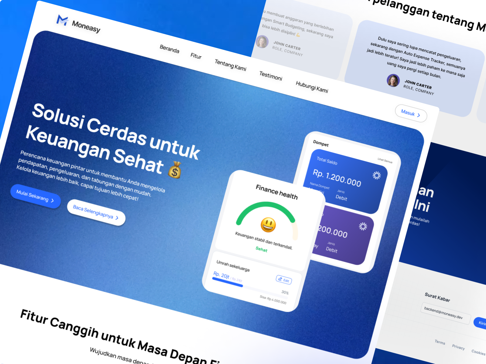 Personal Finance Web App – Moneasy (Welcome Page) by Trisha Aditra ...
