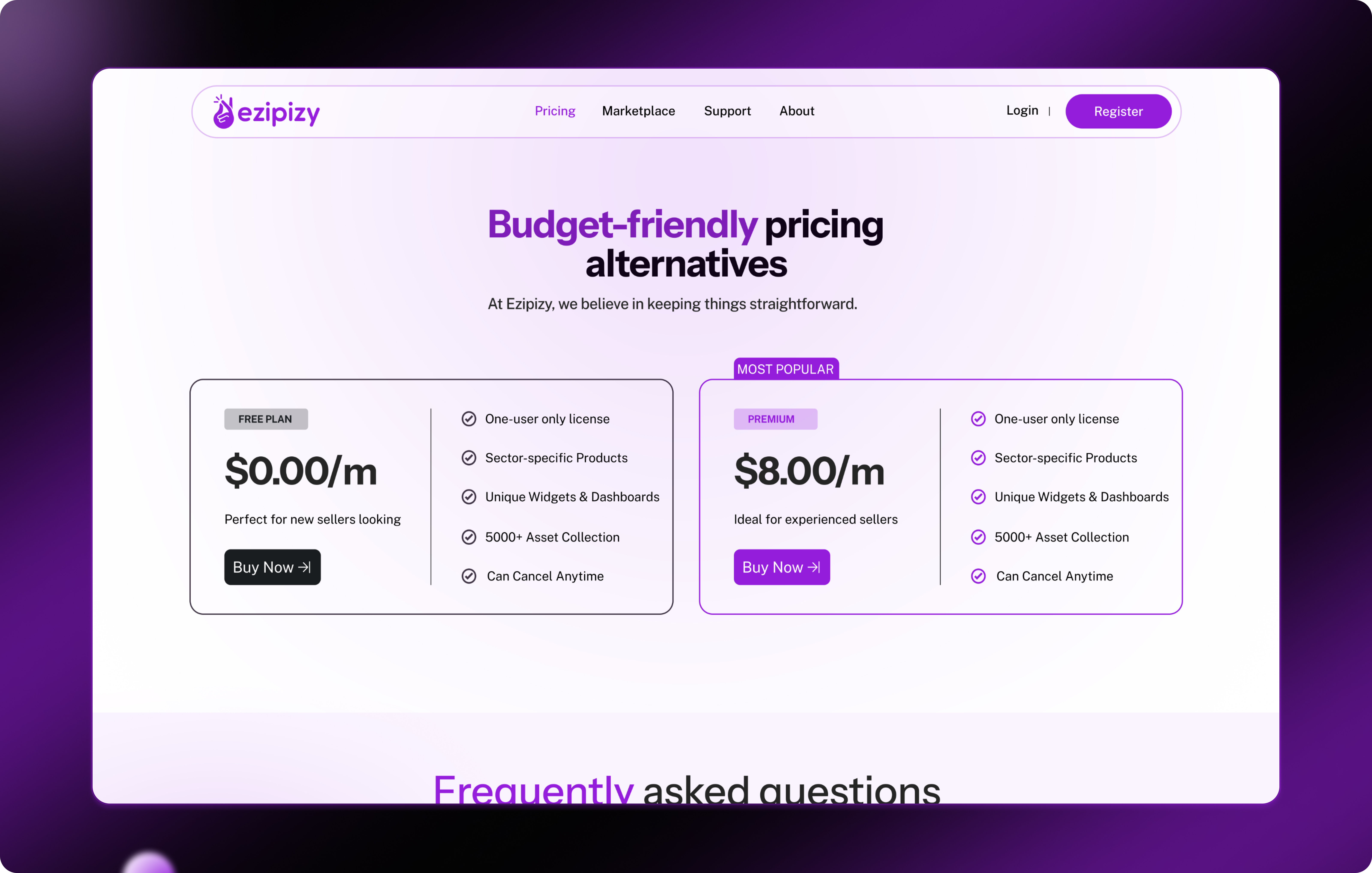 Simple, Clean & Conversion-Ready Pricing UI 💳 by Ryven.co on Dribbble