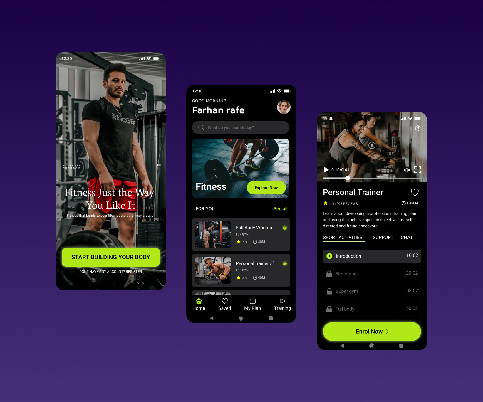 Modern Fitness App UI/UX Design by Mohammad Oalid Hasan on Dribbble