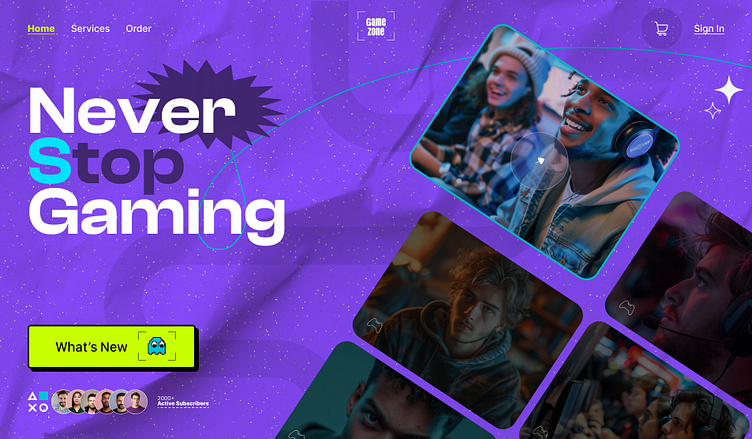 Hero Section UI for a Gaming Website by Ajmain Fayek for Reztive Studio ...