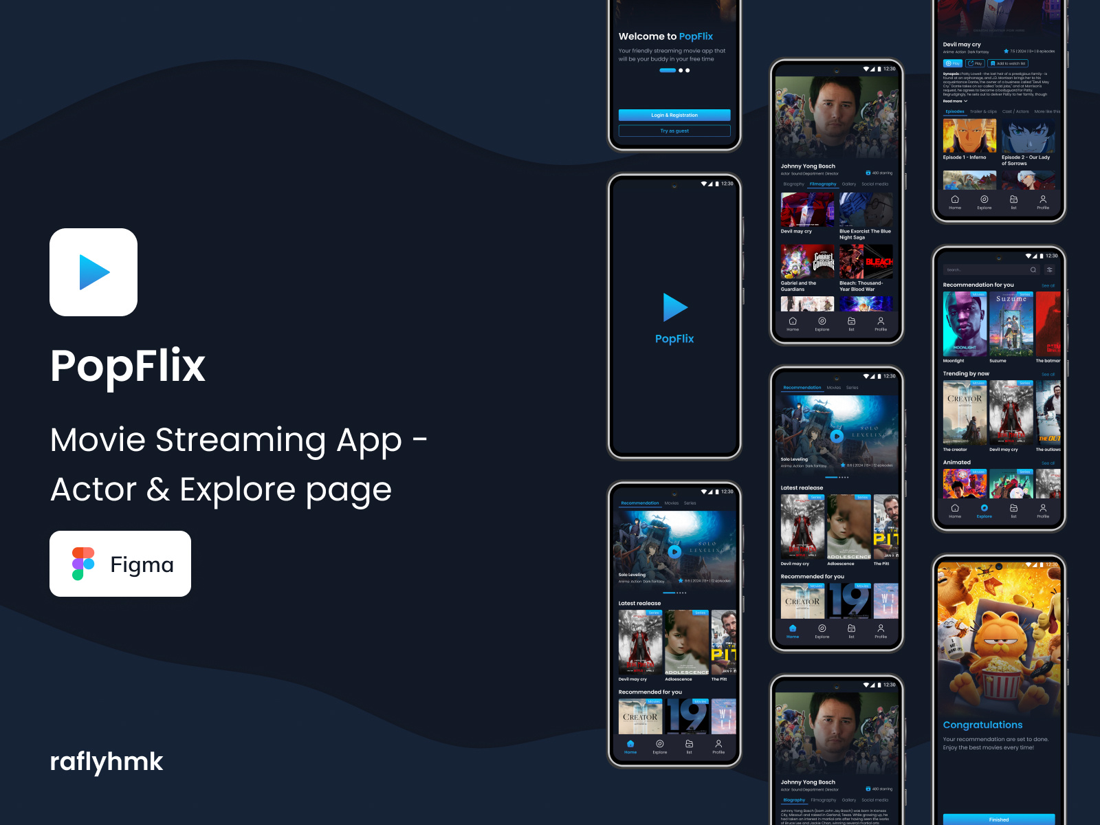 PopFlix- Movie Streaming App [Actor & Explore pages] by Rafly Hamka on Dribbble