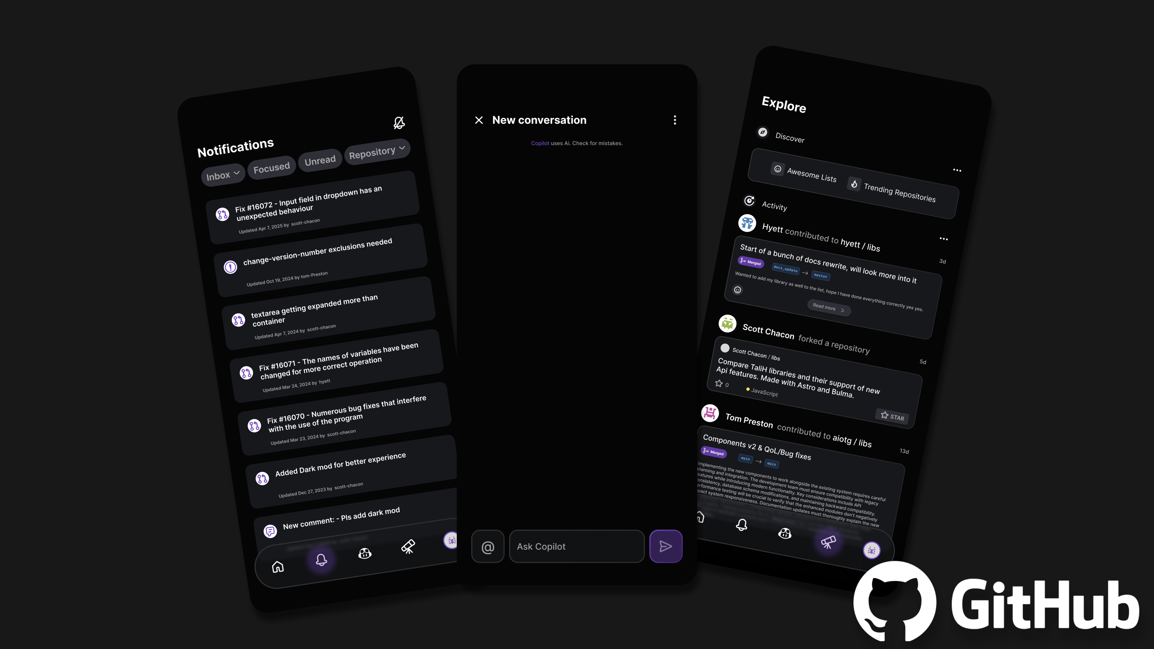 GitHub Reimagined – Dark Mode Mobile Redesign by oboikin on Dribbble