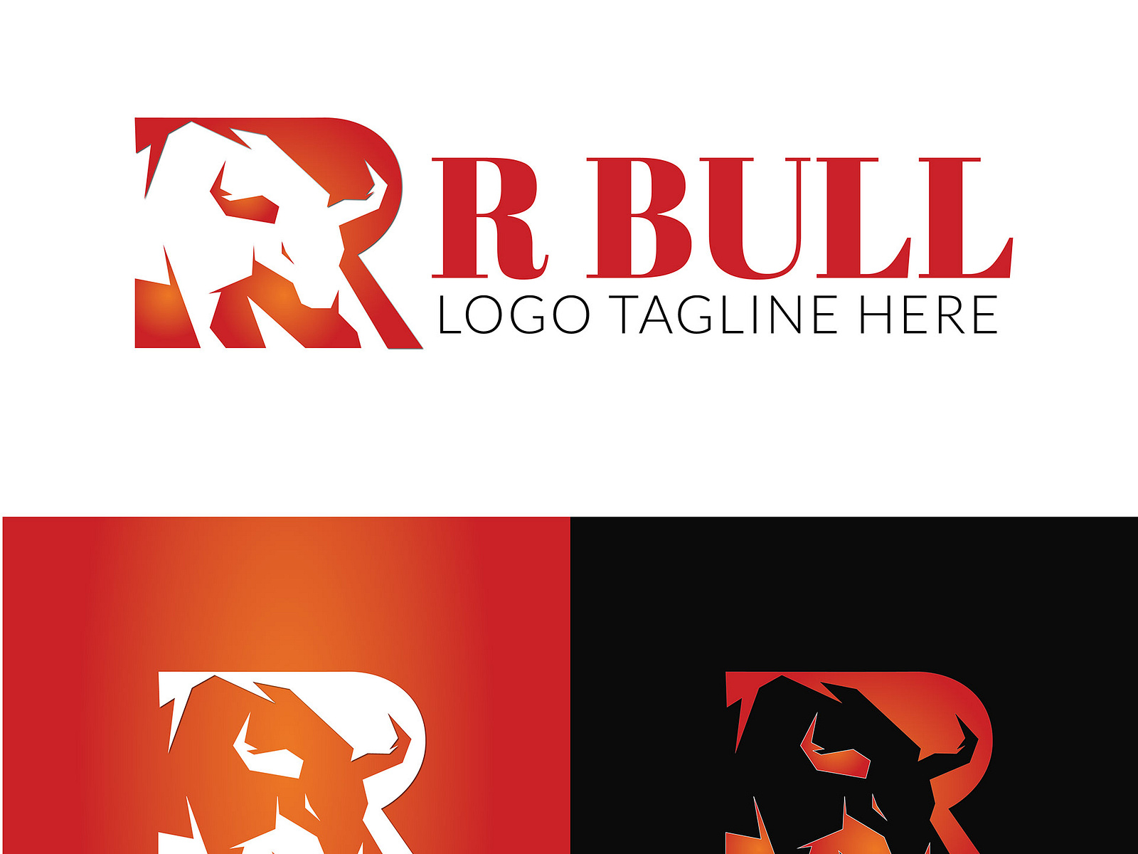 R Bull Logo Design Template for Branding by Adnan Afzal on Dribbble