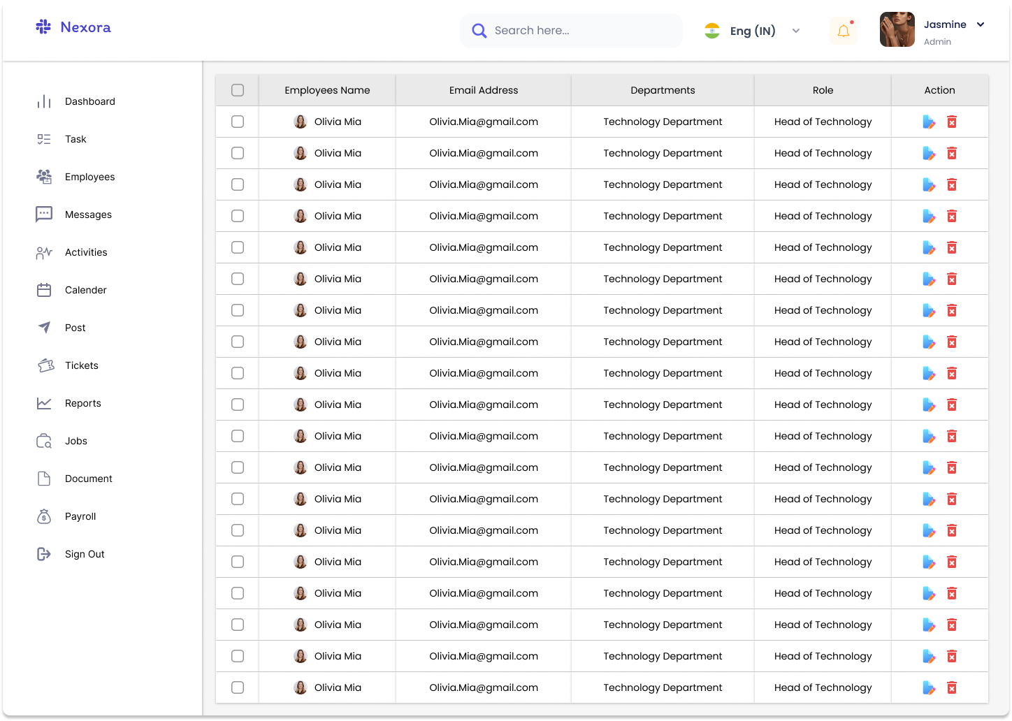 👥 Employee Directory – Responsive Table UI for Admin Panel by Sapna ...