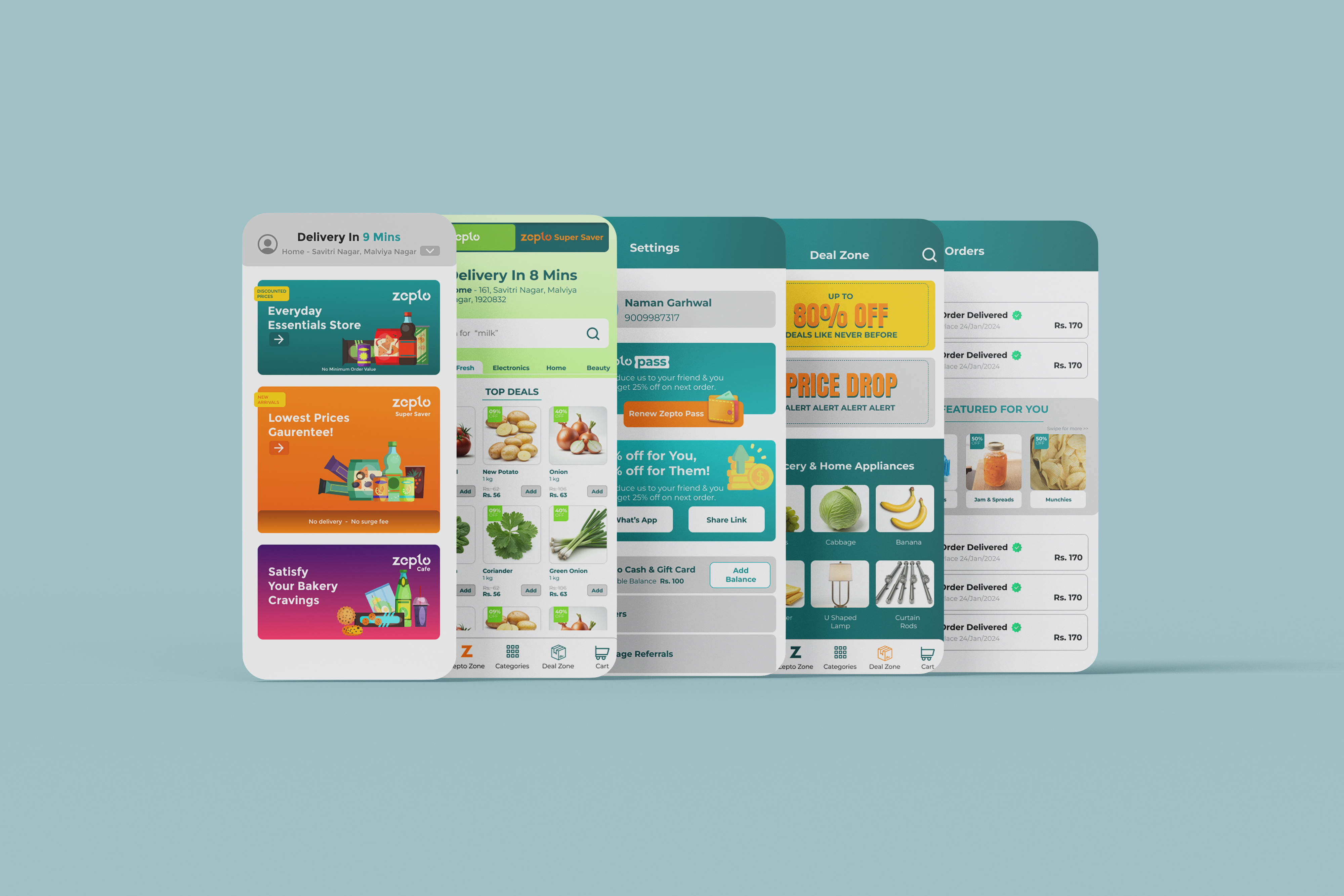 Zepto UI redesign by Naman Garhwal on Dribbble
