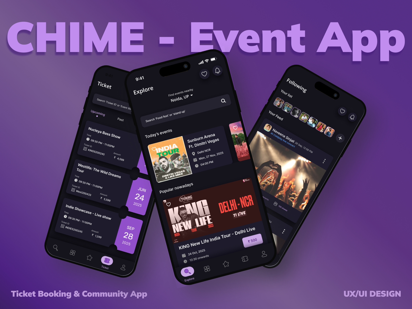 Chime - An Event Application Design by Naveena Sinjali on Dribbble