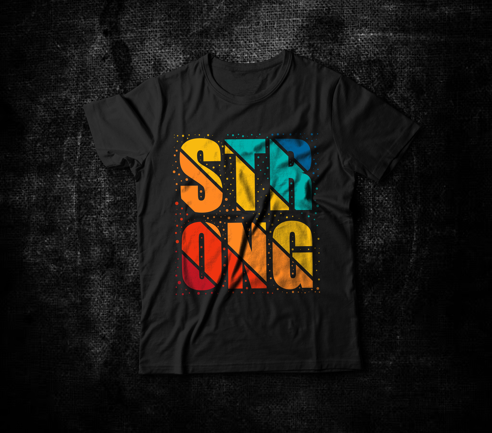 Strong colorful typography t shirt design | Word art for apparel by ...