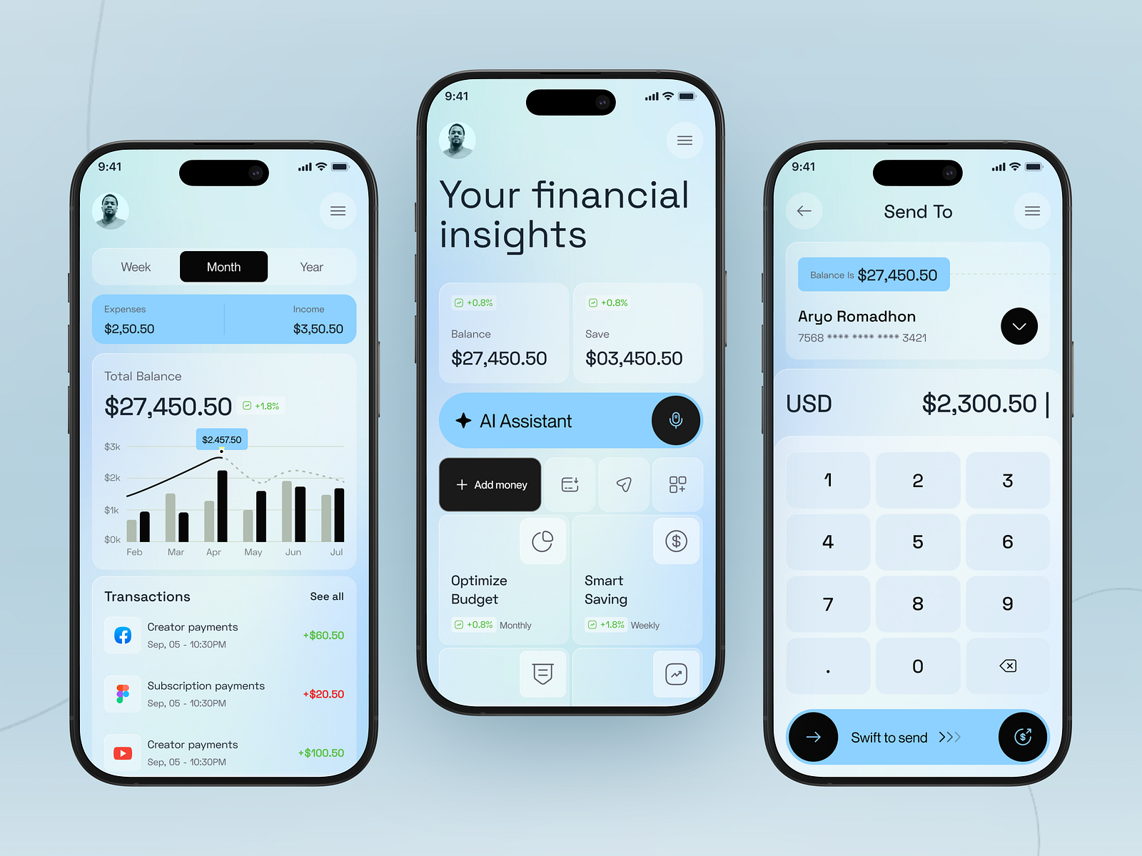 Smart Finance App UI – Budgeting, Insights & Transfers by Ofspace UX/UI ...