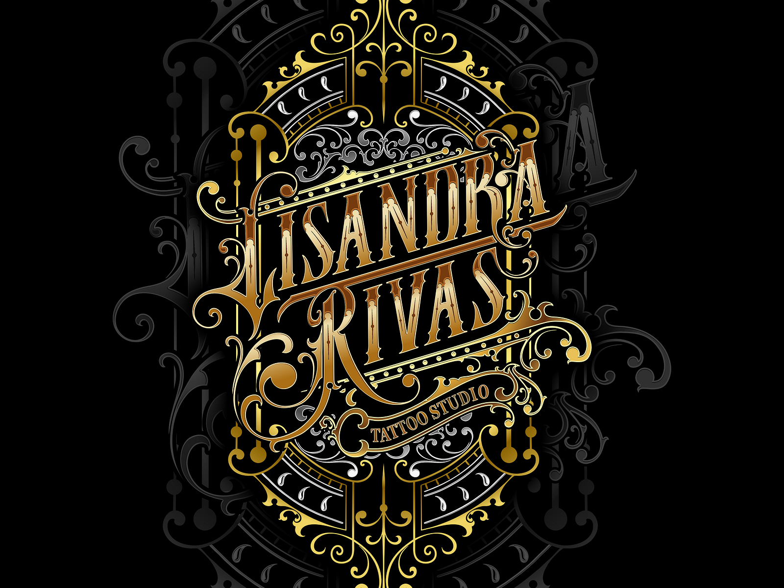 Blackletter Gothic Custom Logo for Lisandra Rivas Tattoo Studio by Brix ...