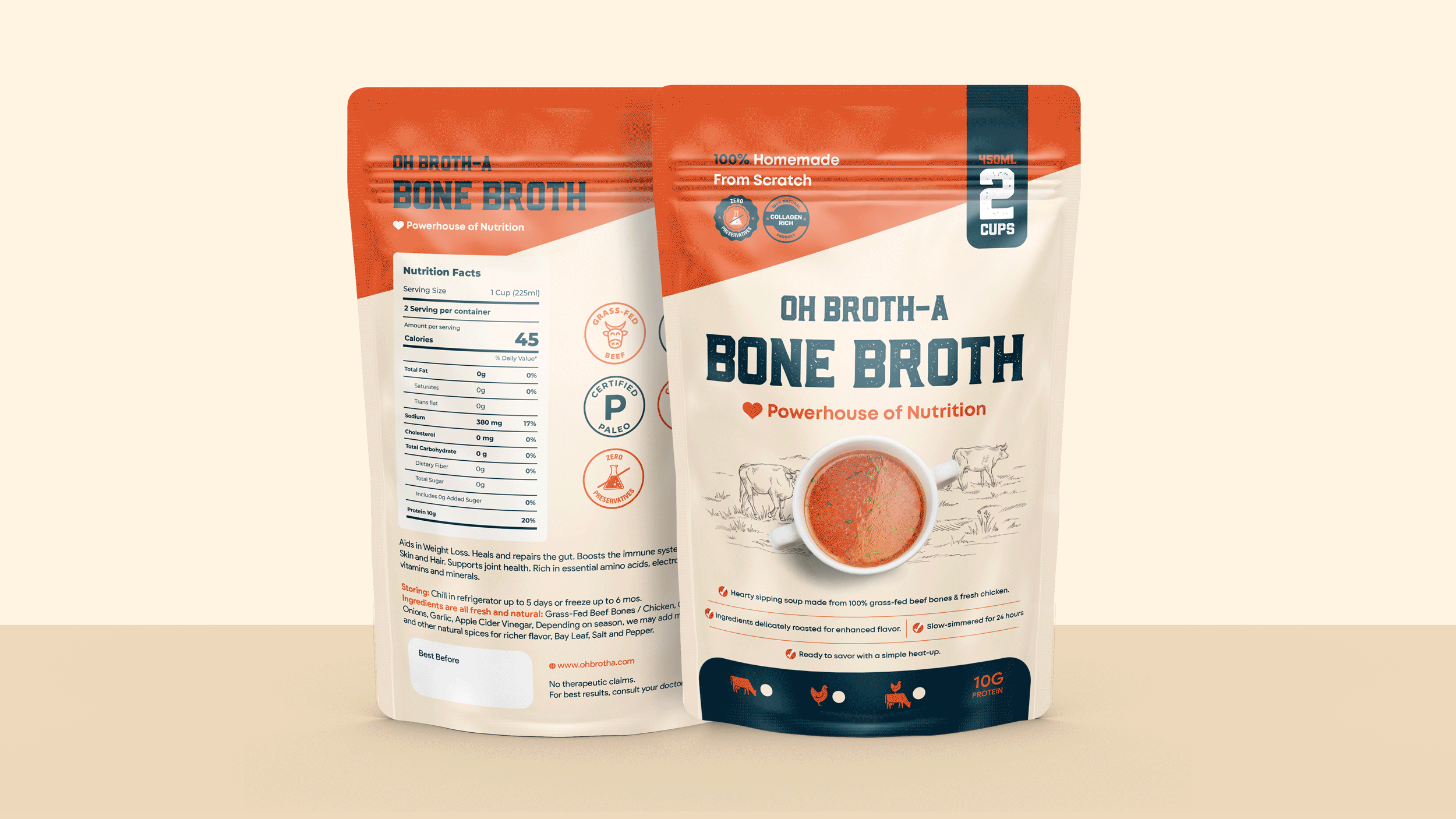 OH BROTH-A Bone Broth Packaging Design by Ali Haider on Dribbble