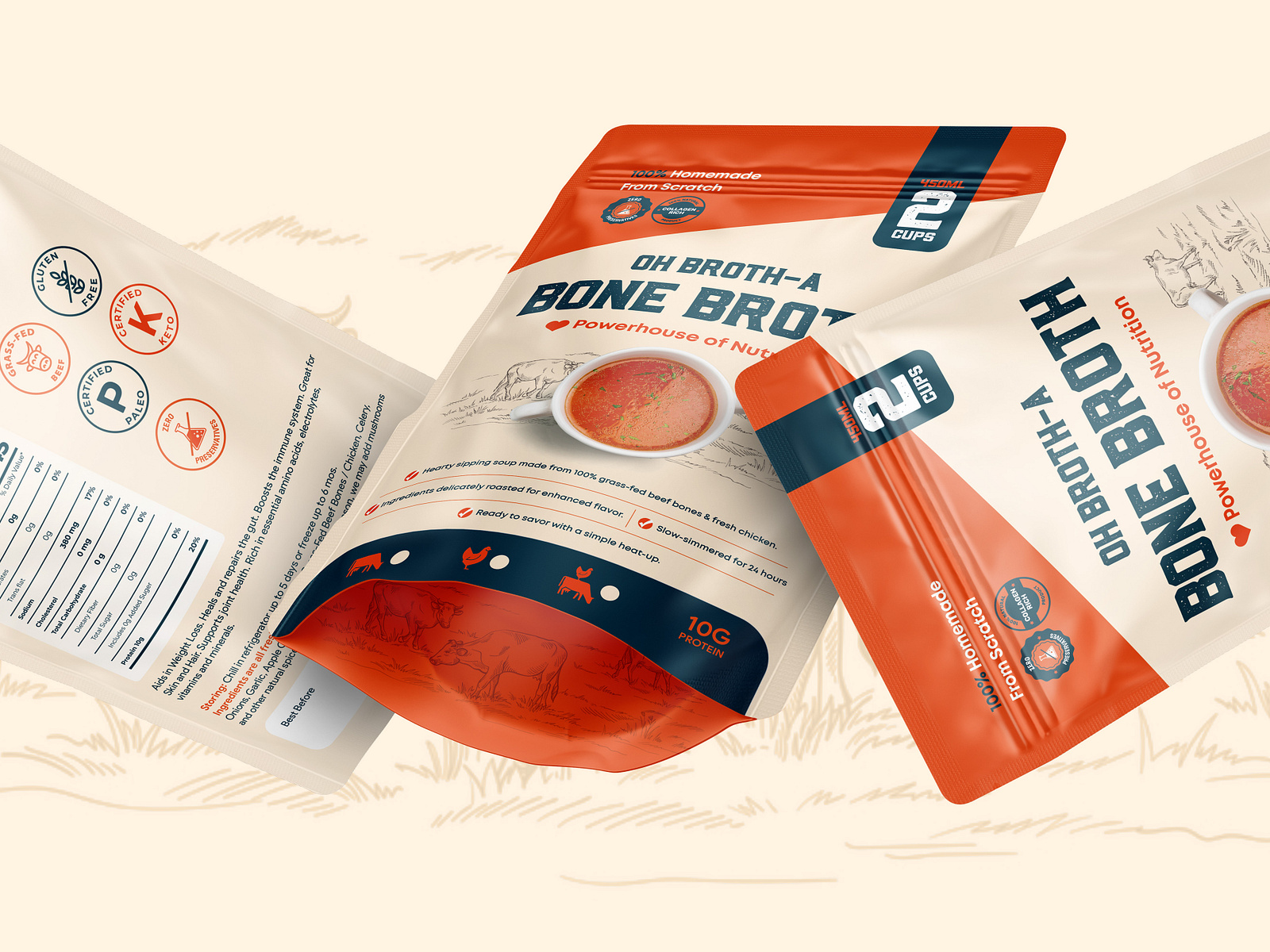 OH BROTH-A Bone Broth Packaging Design by Ali Haider on Dribbble
