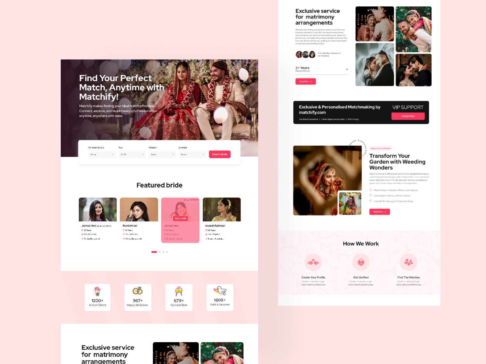 Matchify – Modern Matchmaking Website by Emdadul Ahsan on Dribbble