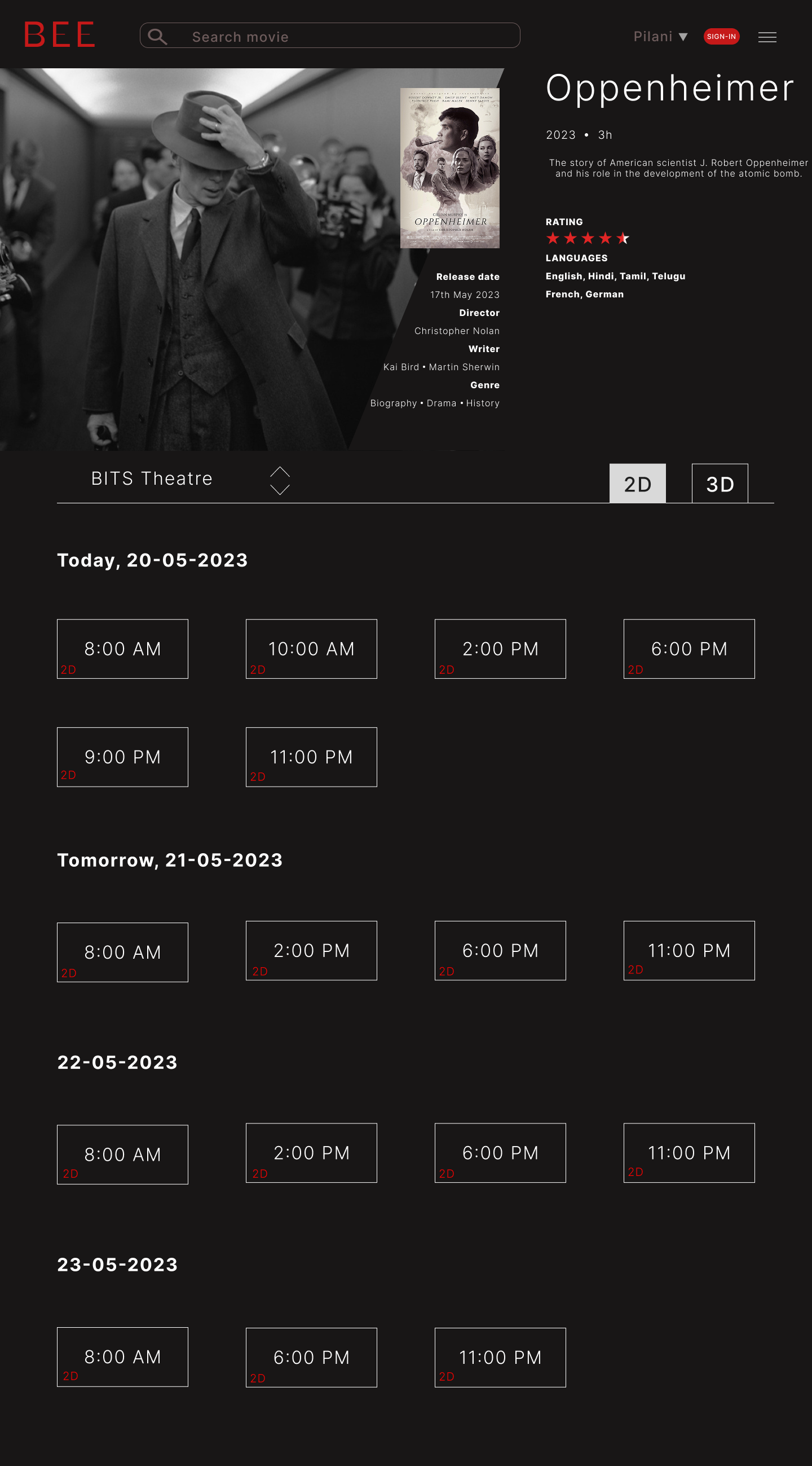 Movie Booking Website (concept) by S PARIMESH on Dribbble