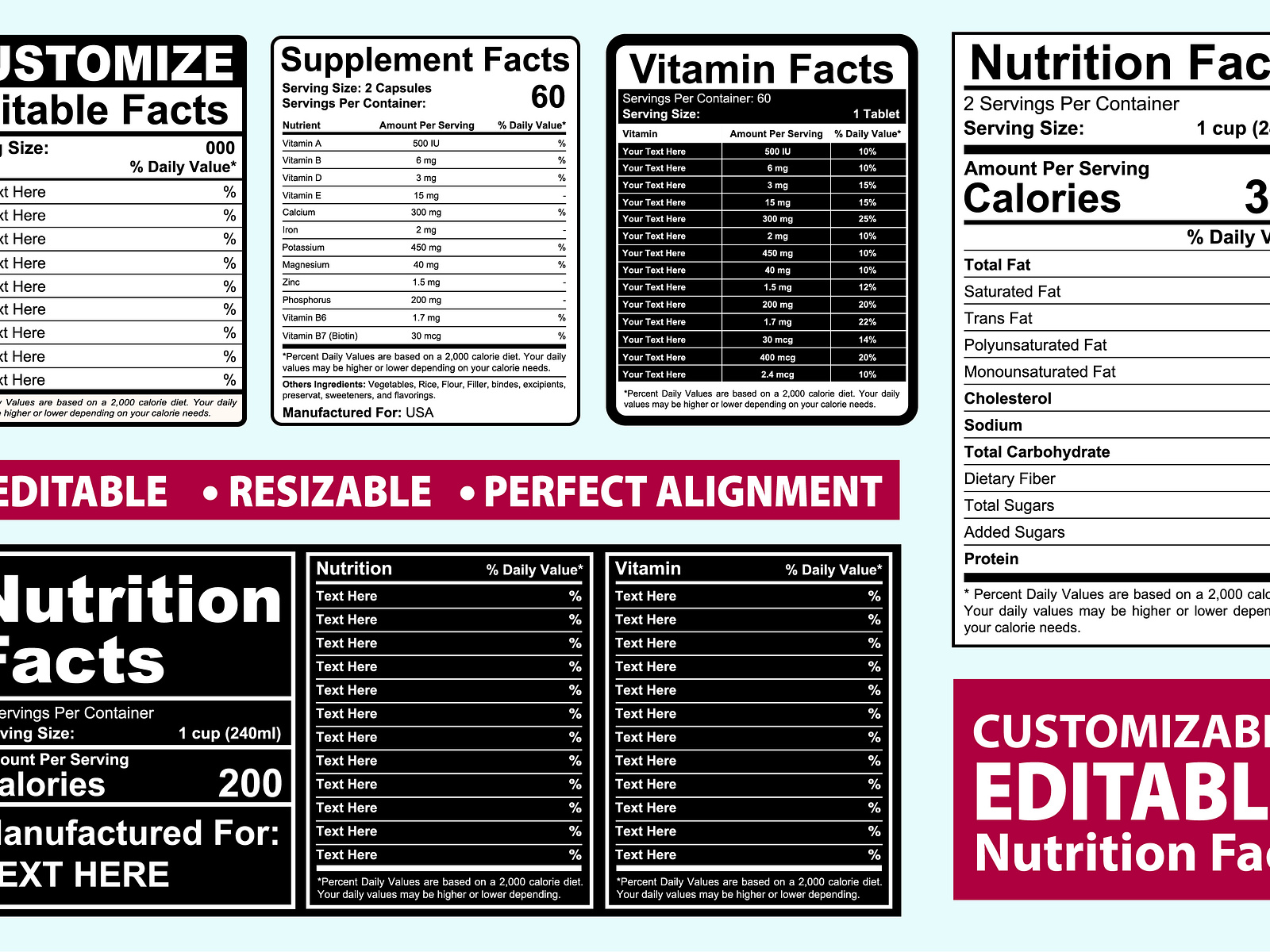 Editable Nutrition Facts Template Design by Design Everytime on Dribbble