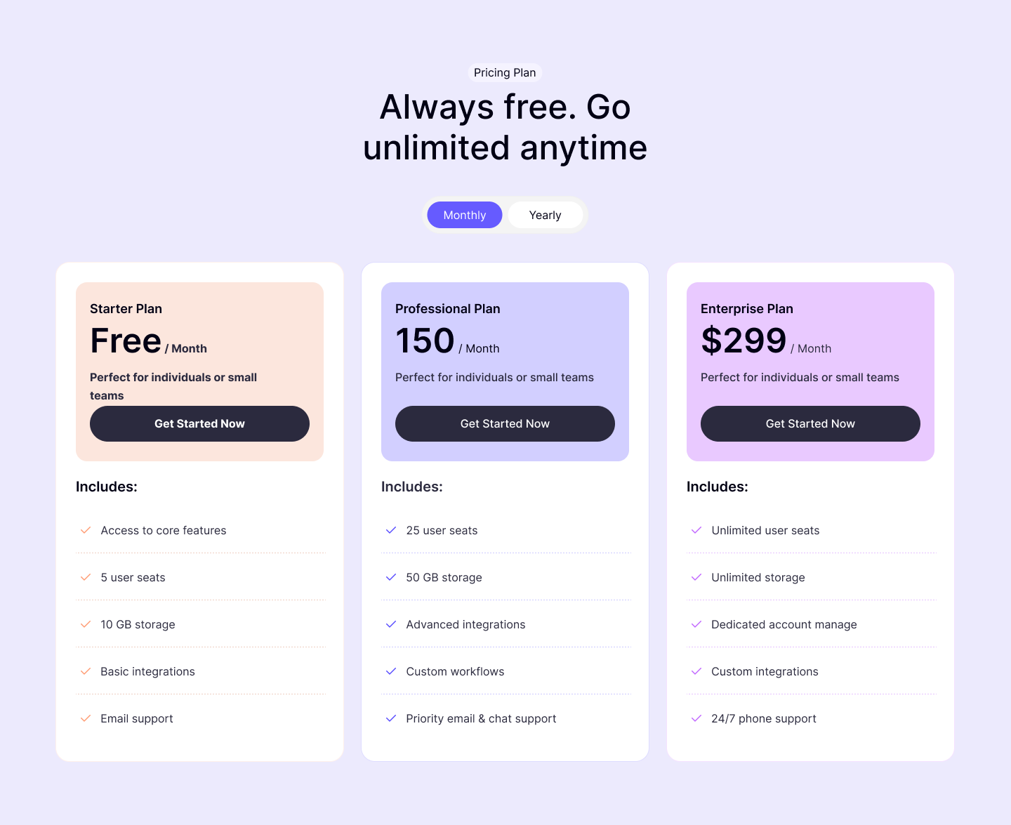 Simple Pricing for Ambitious Creators by Tanvir Islam Rubel on Dribbble