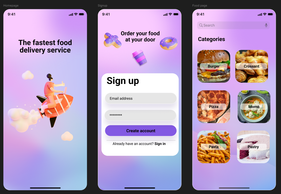 Mobile Food Delivery UI – Beginner Figma Exploration by Nayana Khadgi ...