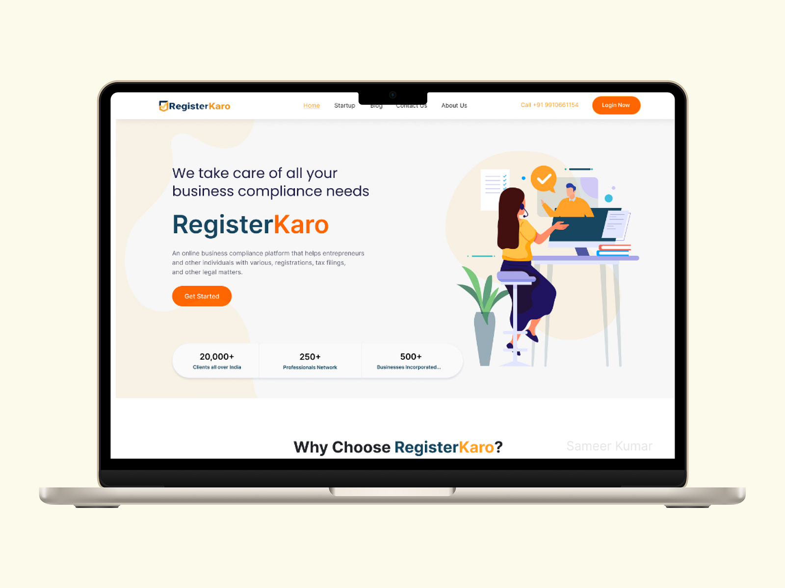 RegisterKaro – Homepage Redesign by Sameerr Kumar on Dribbble