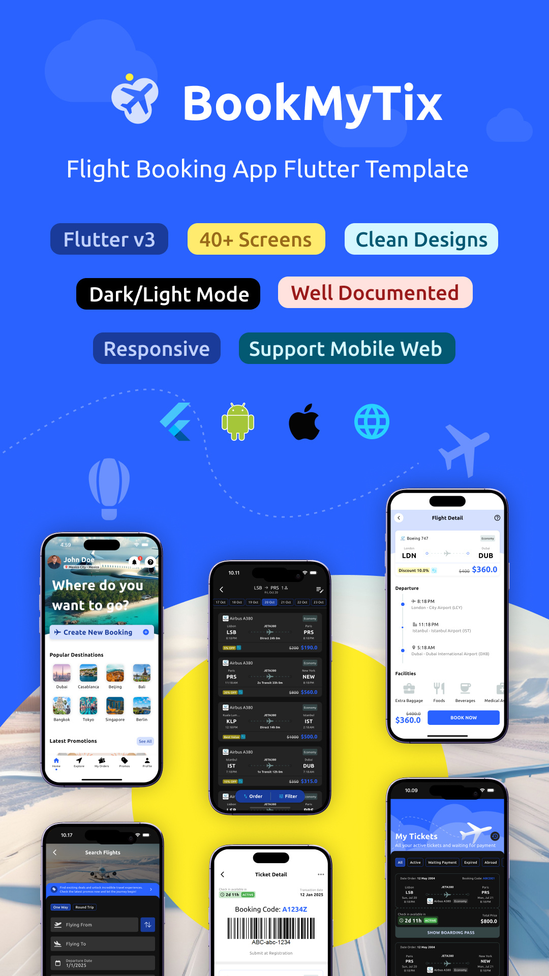 BookMyTix - Flutter Flight Booking App UI Kit by Ilham Meidi Brata on Dribbble