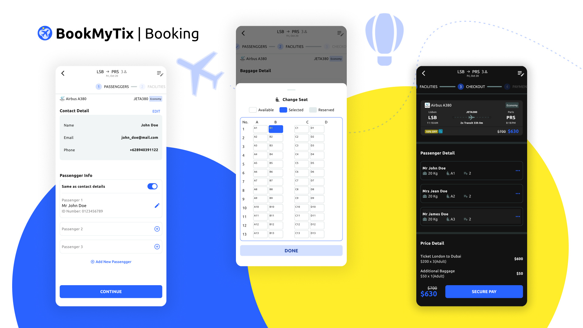 BookMyTix - Flutter Flight Booking App UI Kit by Ilham Meidi Brata on Dribbble