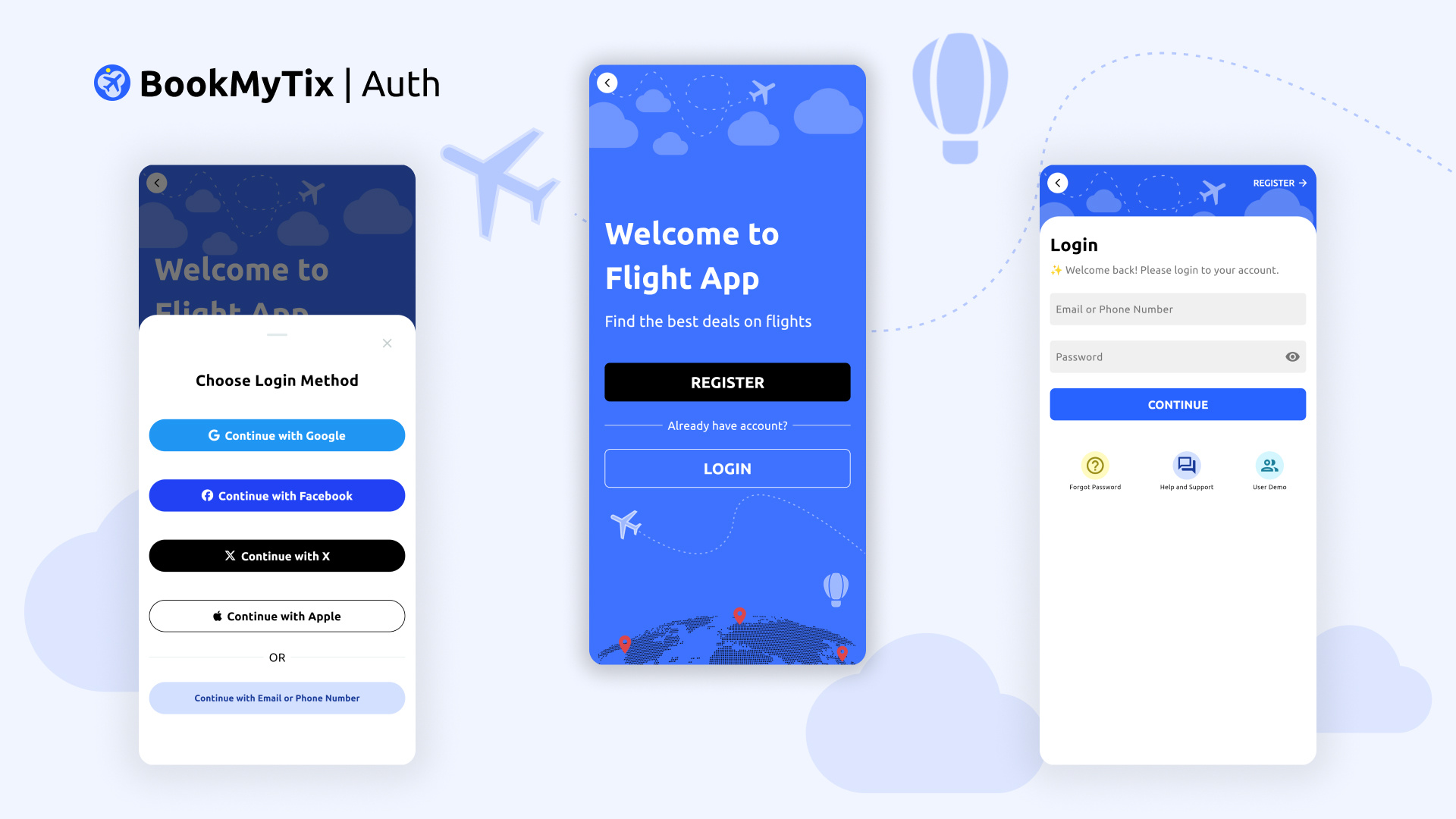 BookMyTix - Flutter Flight Booking App UI Kit by Ilham Meidi Brata on Dribbble