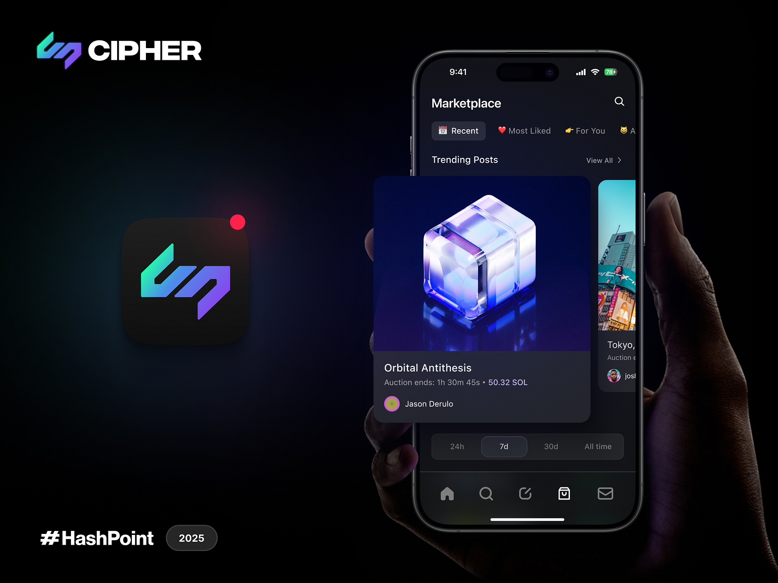 Cipher – Social Network Based on Solana by HashPoint Agency on Dribbble