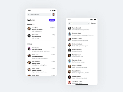 Message Inbox UI Design by Jyoti Tiwari on Dribbble