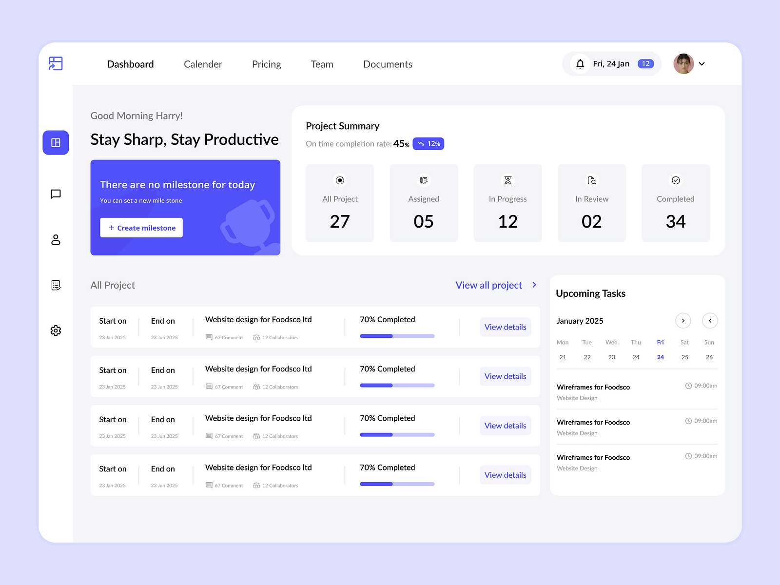 Task management web app by Emmanuel Okoh on Dribbble
