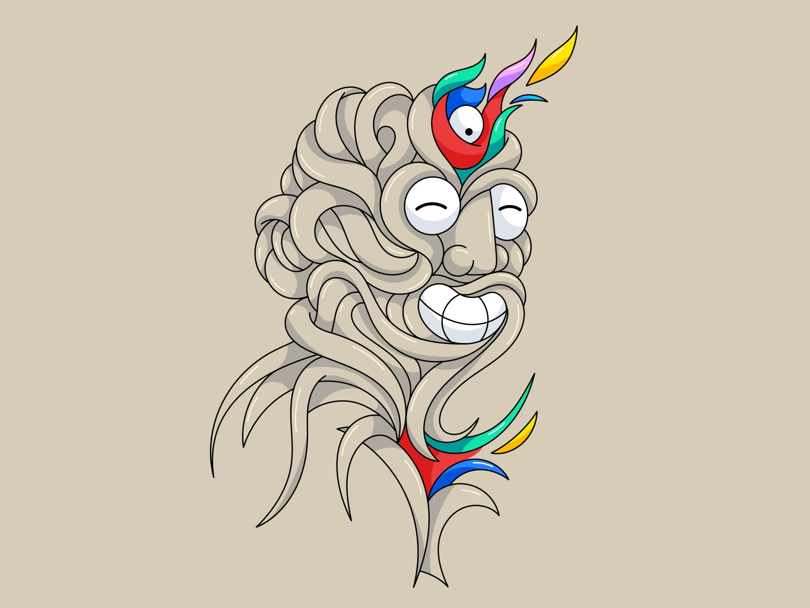 2D Doodle Character Design Illustration Created With Vectors by Mark ...