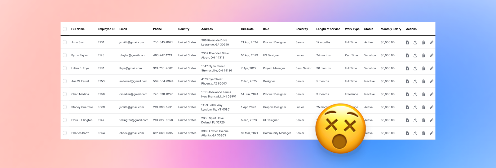 Responsive data tables for SaaS dashboards by Hernan Vionnet on Dribbble