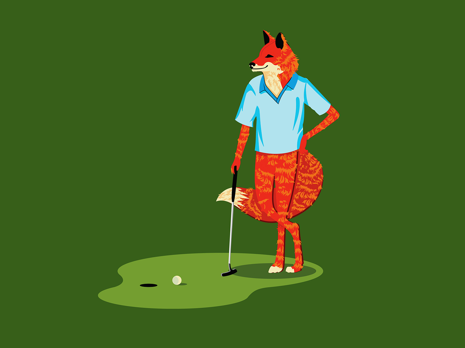 Golfing Critters-Fox by Tyler Pate on Dribbble