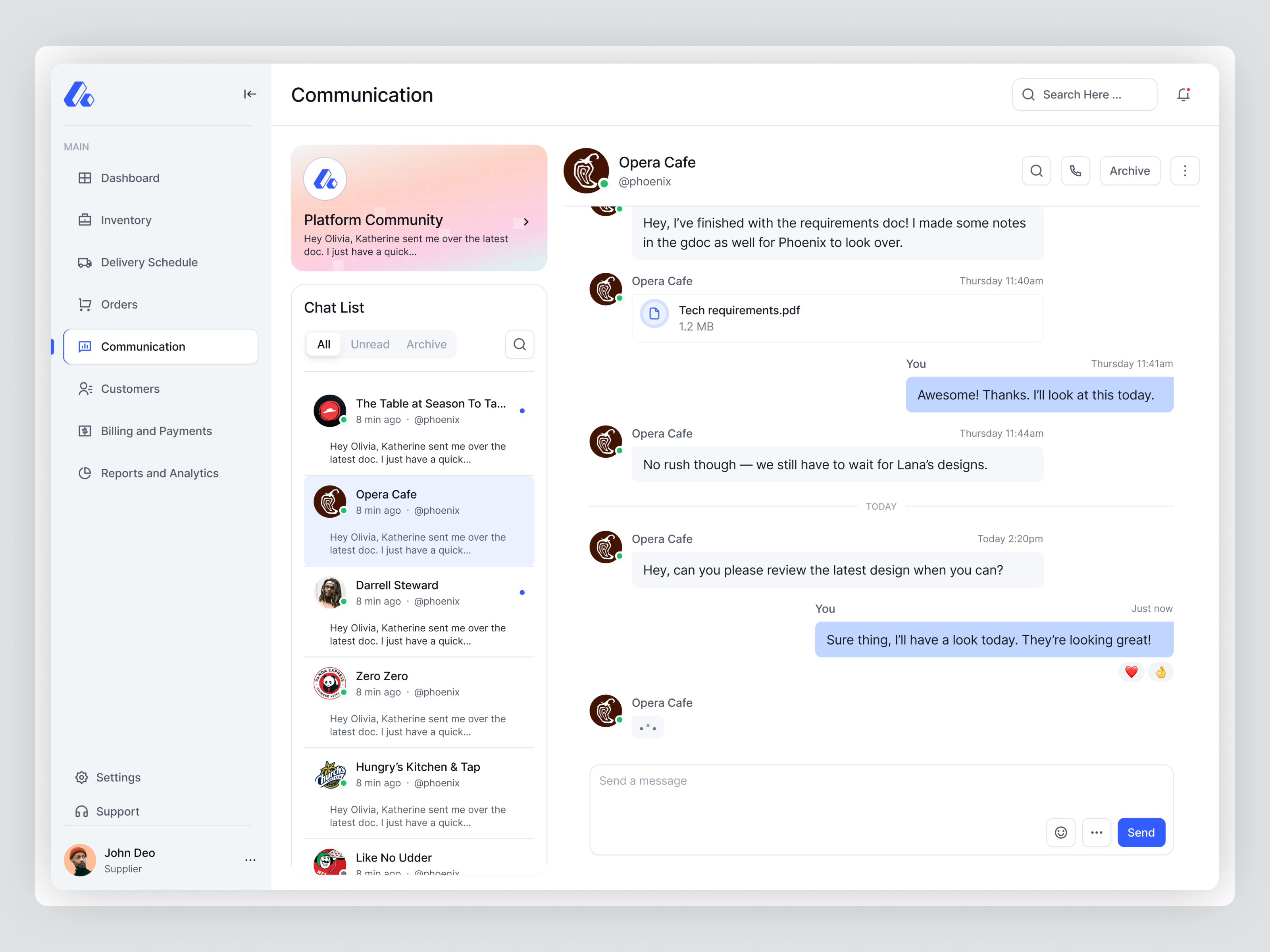 Modern Communication Dashboard UI by Vaghasiya on Dribbble