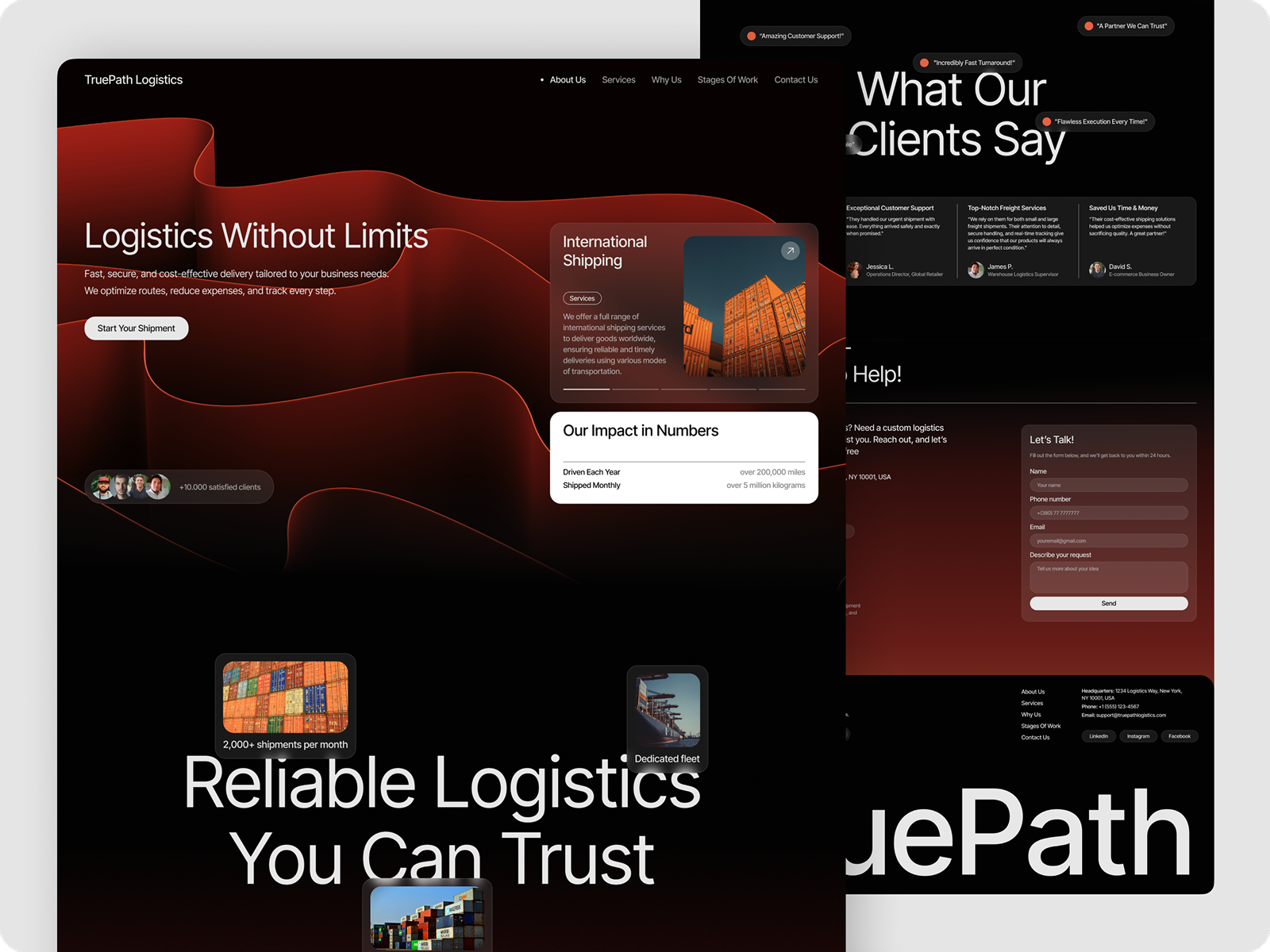 TRUEPATH | LOGISTICS COMPANY WEBSITE by Zorya Agency on Dribbble