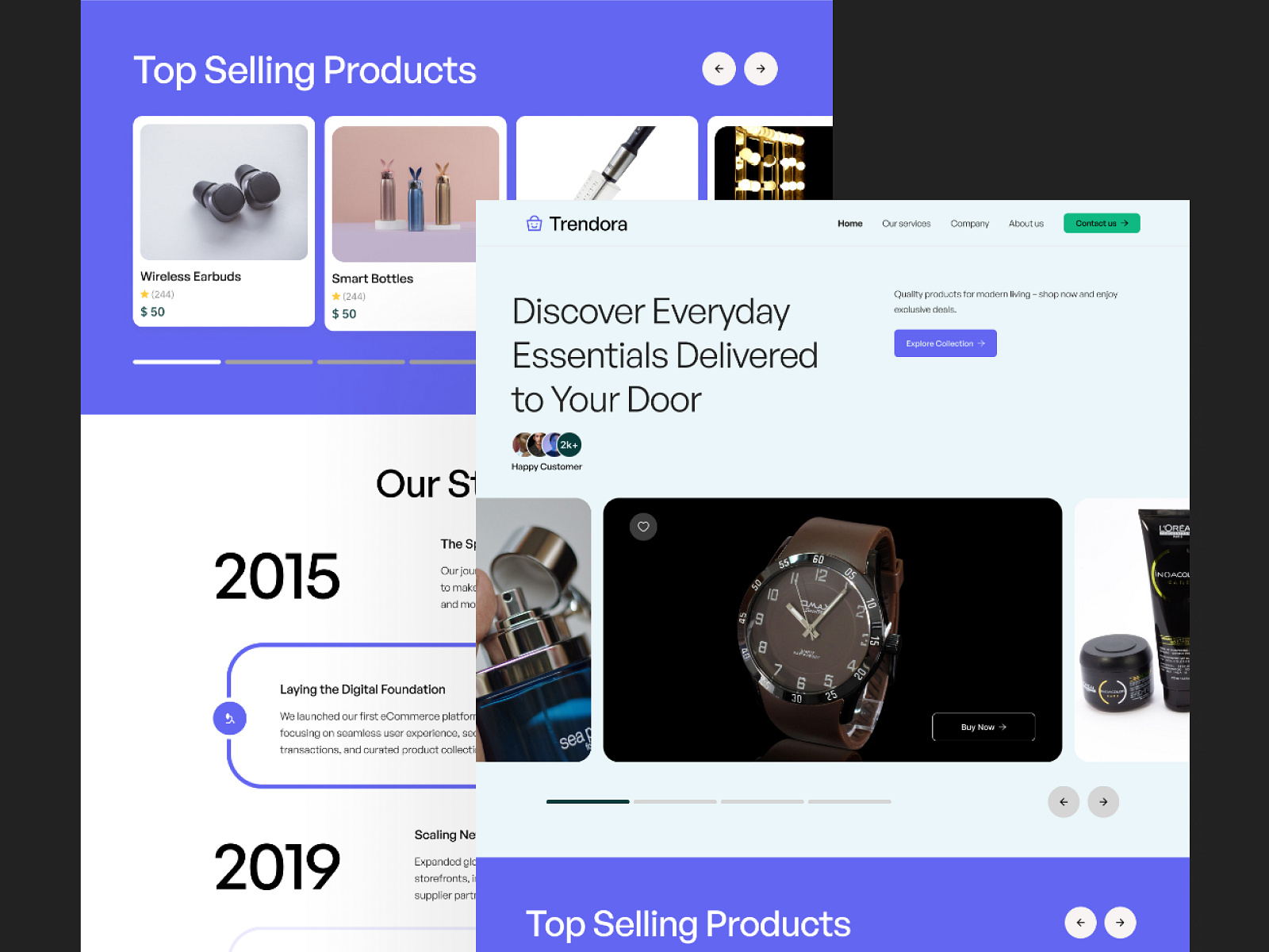Trendora – Modern & Minimal eCommerce Website Design by Hamadtheux on Dribbble