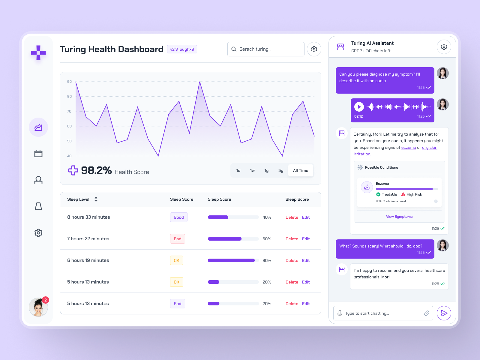 turing v2: AI Smart Healthcare App - Predictive Health Analysis by strangehelix on Dribbble