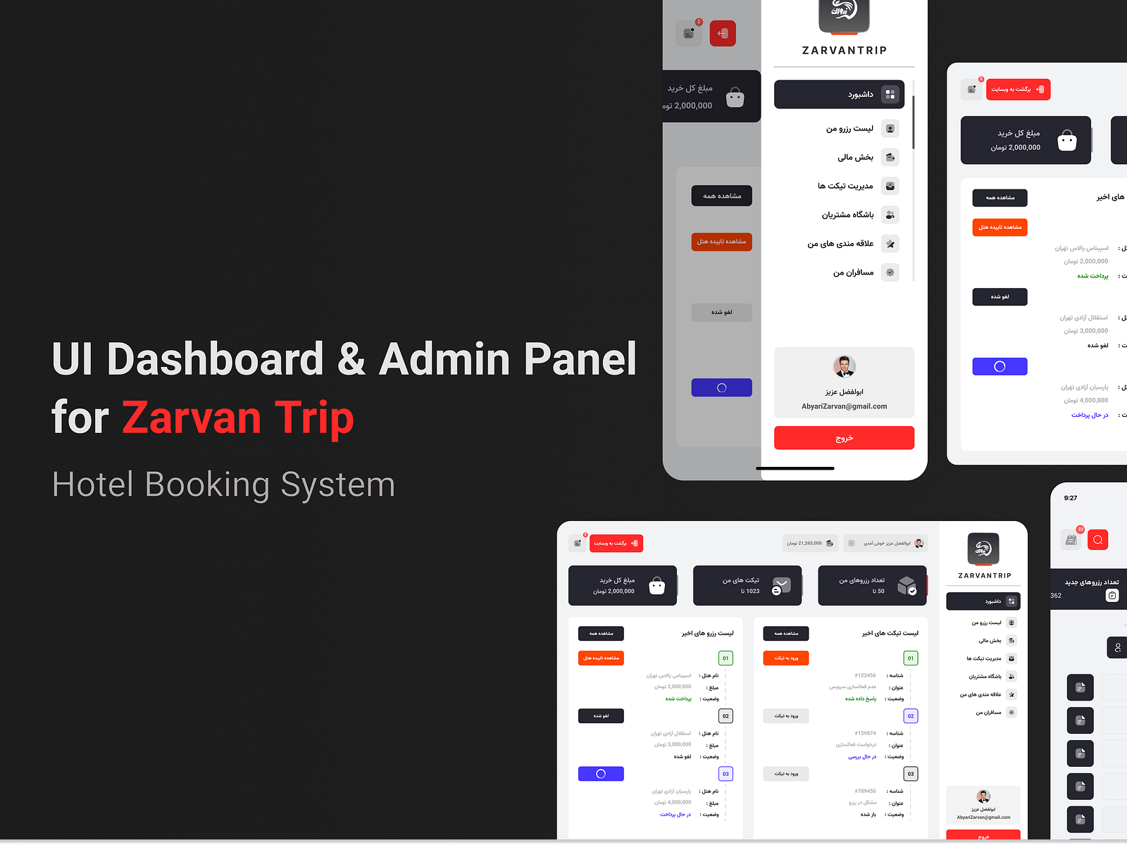 UI Dashboard & Admin Panel - Hotel Booking System by Sana Tarabadi on Dribbble