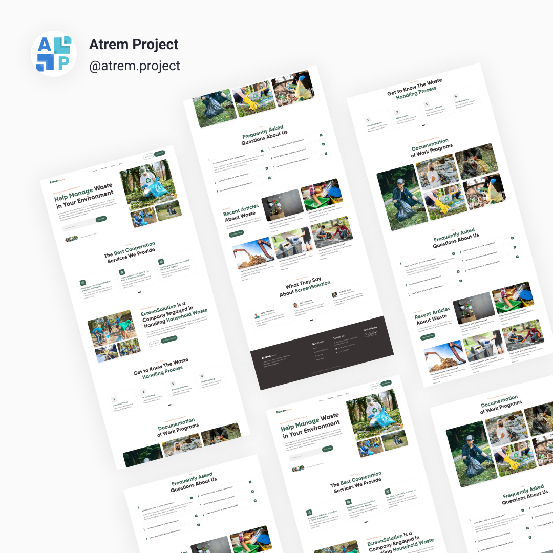 EcreenSolution - Landing Page Waste Disposal by Atrem Project on Dribbble