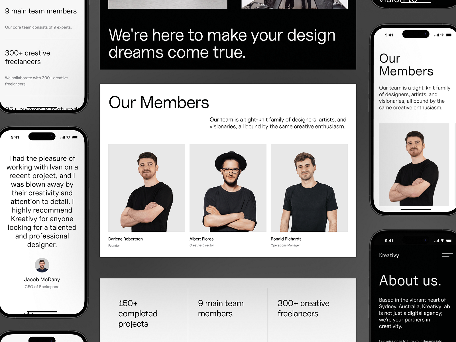 Kreativy - Our Members Section About Us Page Agency Website by Illiyin ...