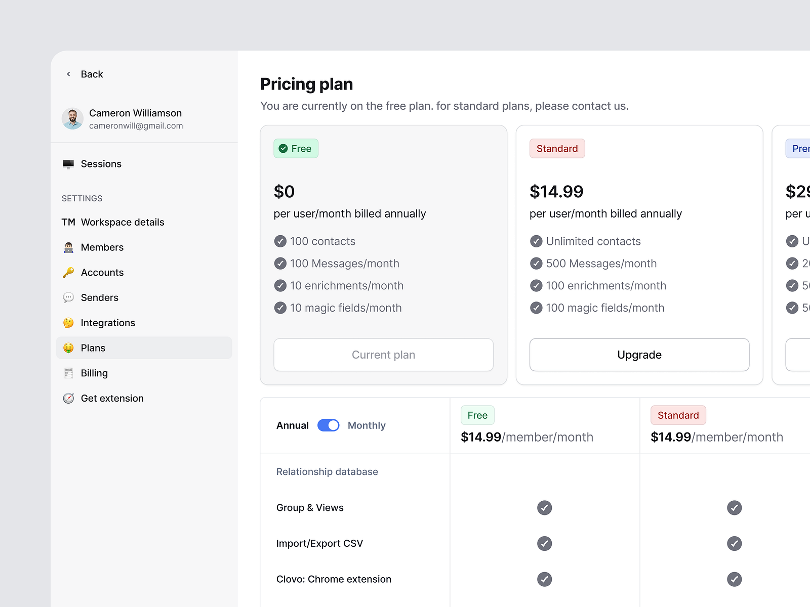 Clovo CRM - Pricing Plan Design by Filllo Design Agency on Dribbble