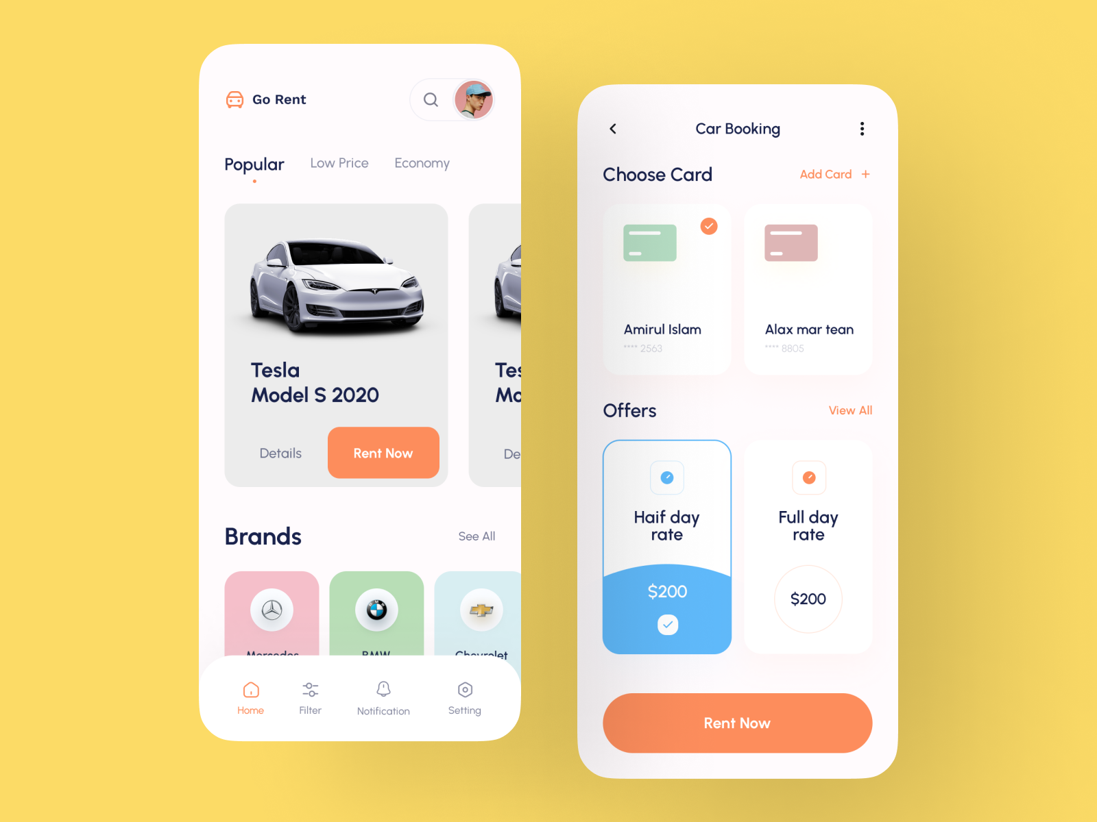 Car App UI by Amirul islam on Dribbble