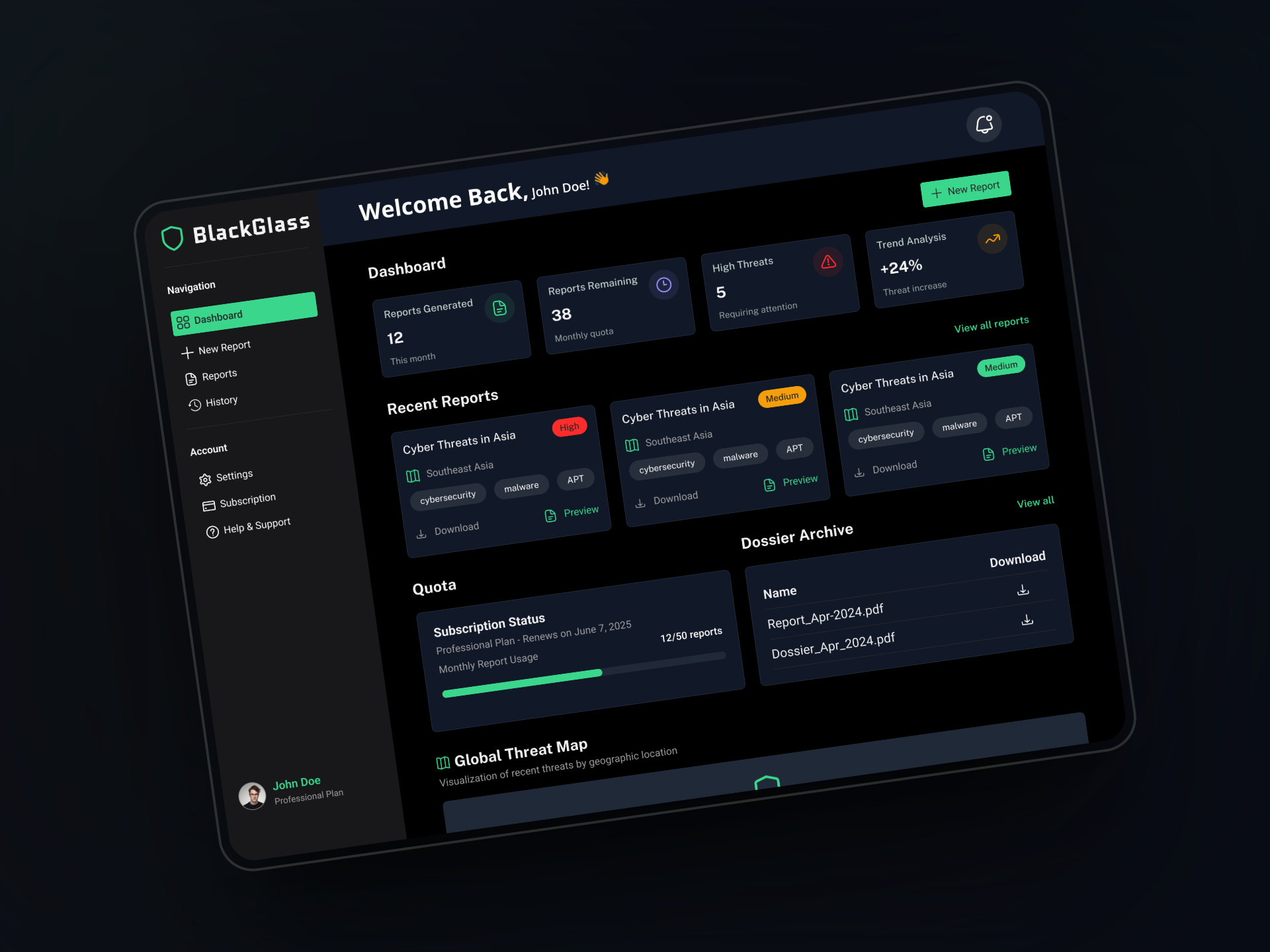 Automated OSINT Intelligence SaaS Dashboard by Md. Abdus Salam on Dribbble