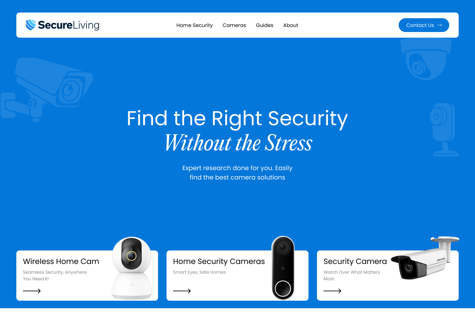 Secure Living - Security Camera Website by Comsci Technologies on Dribbble