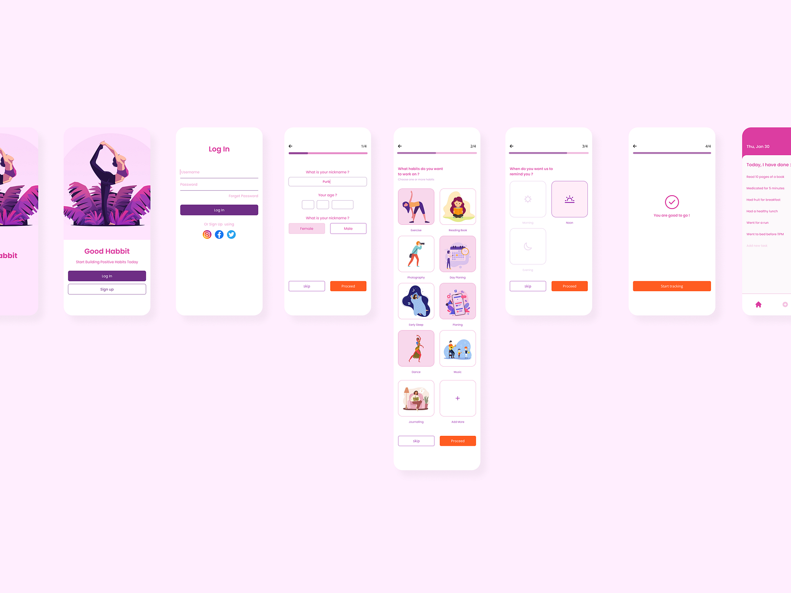 Daily Routine tracker app by Purba Banerjee on Dribbble