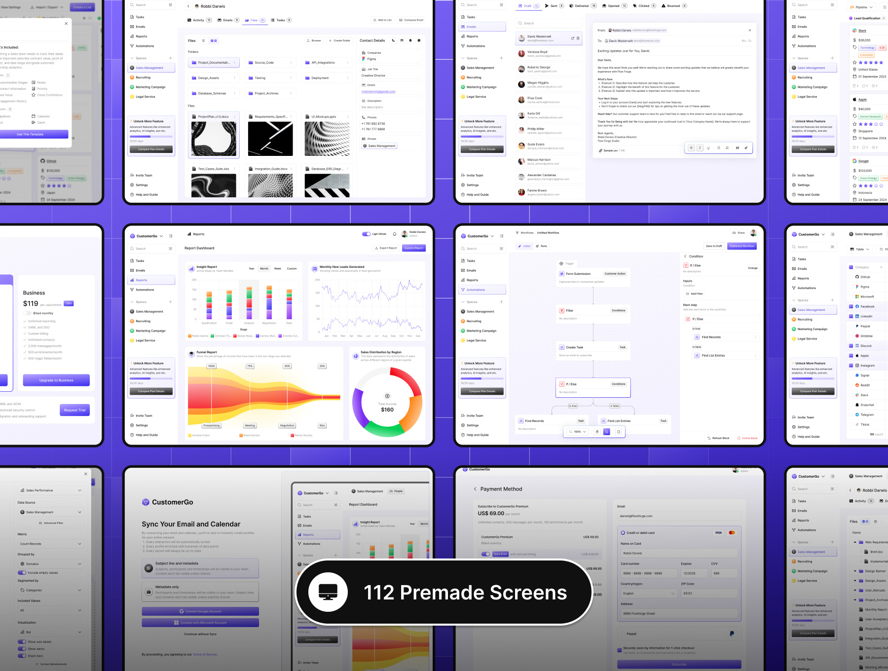 CustomerGo UI Kit - CRM Dashboard (Files List - Grid View) by Robbi ...