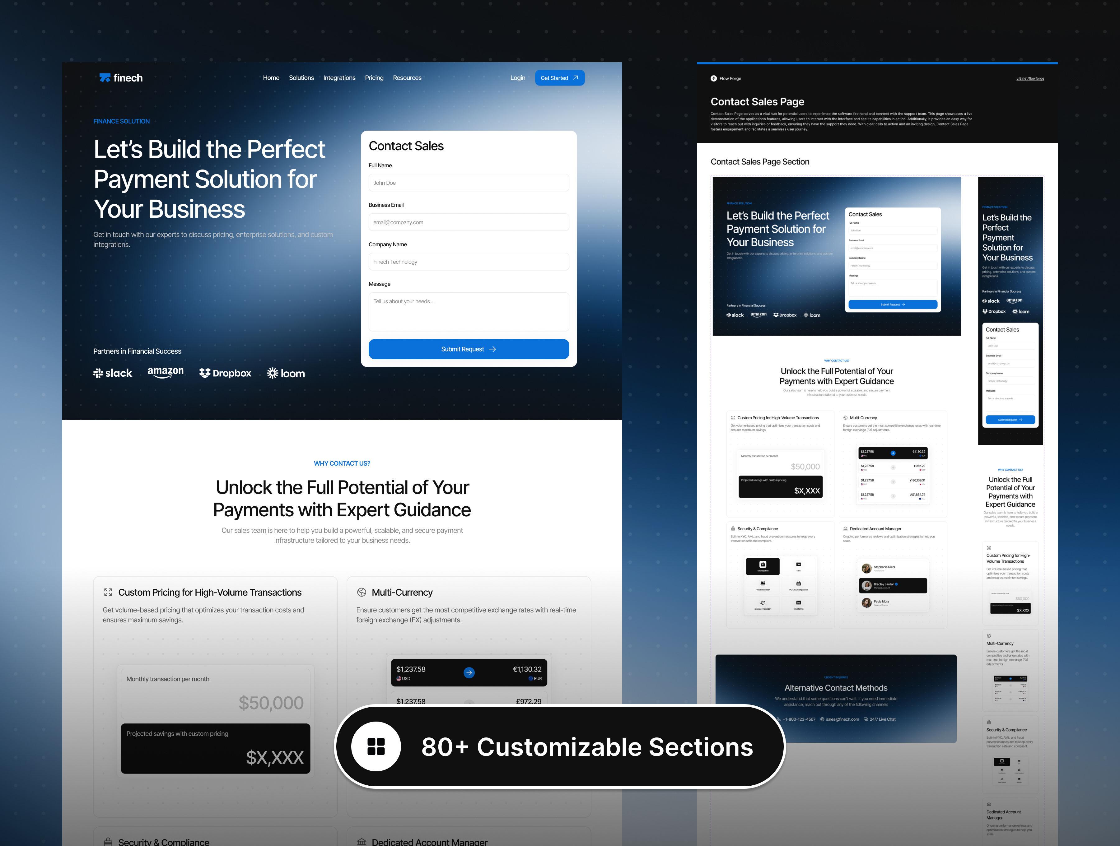 Finech UI Kit – Contact Sales Page by Taufiq for Flow Forge on Dribbble