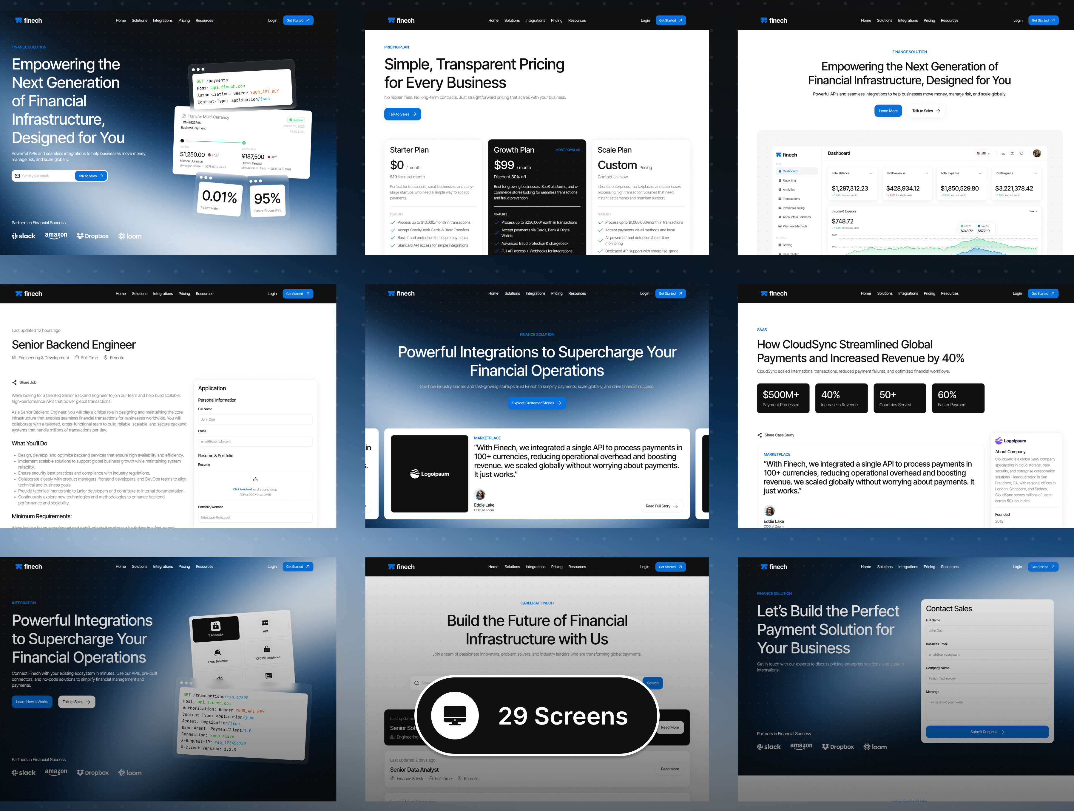 Finech UI Kit – Responsive Contact Sales Page by Taufiq for Flow Forge ...