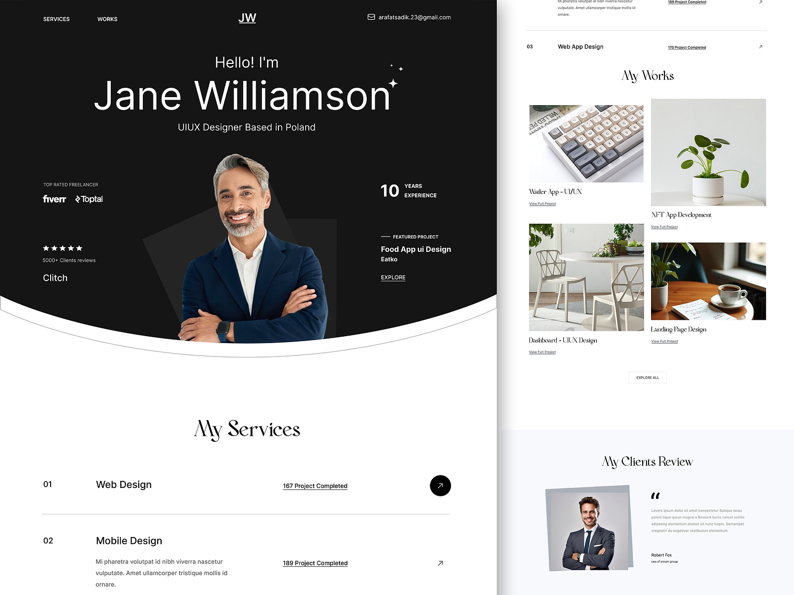 Minimal & Elegant UI/UX Designer Portfolio Website by RAYHAN AHMOD on ...