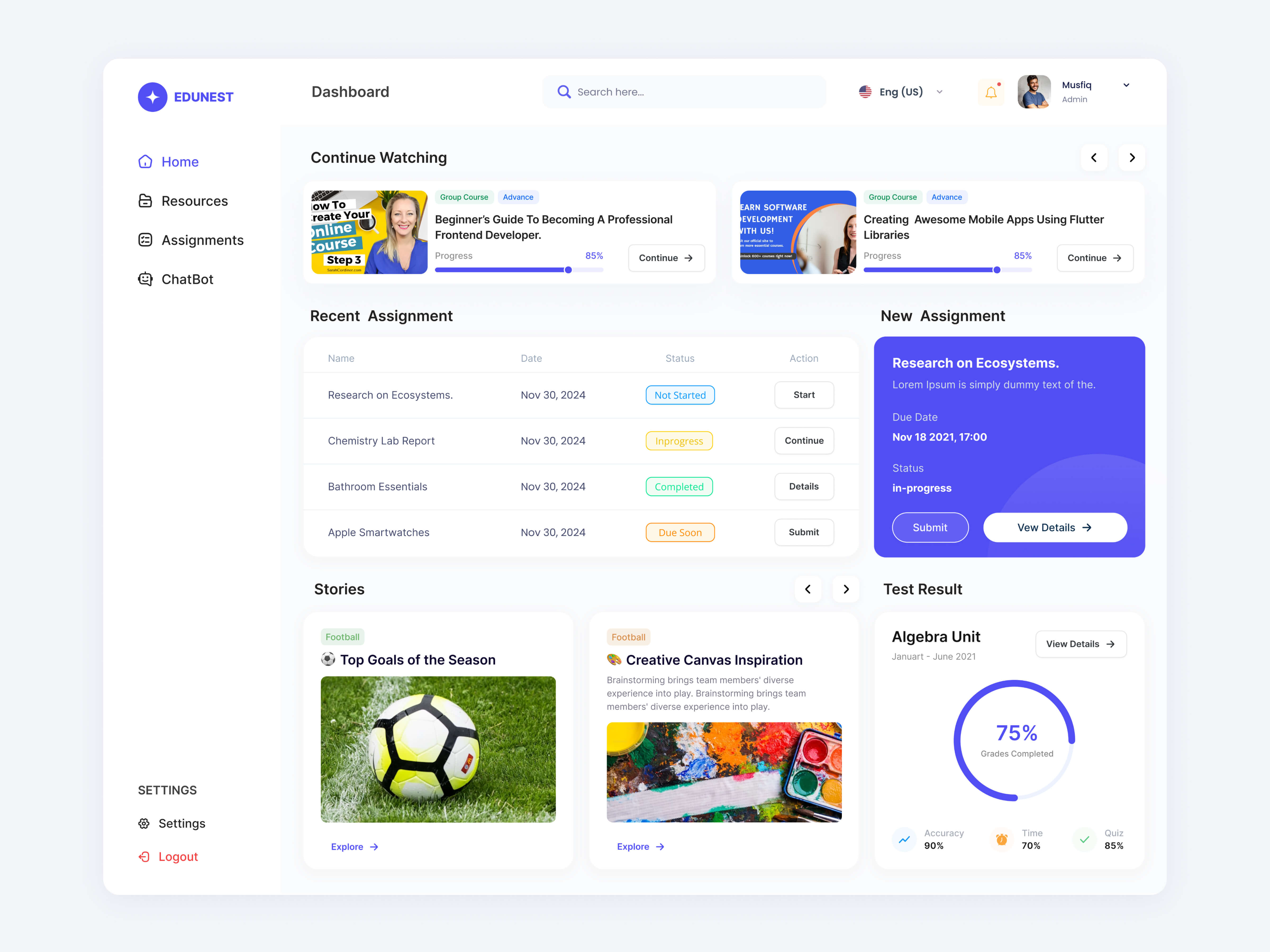 Edunest LMS System UI/UX Design by Ghulam Mohiuddin on Dribbble