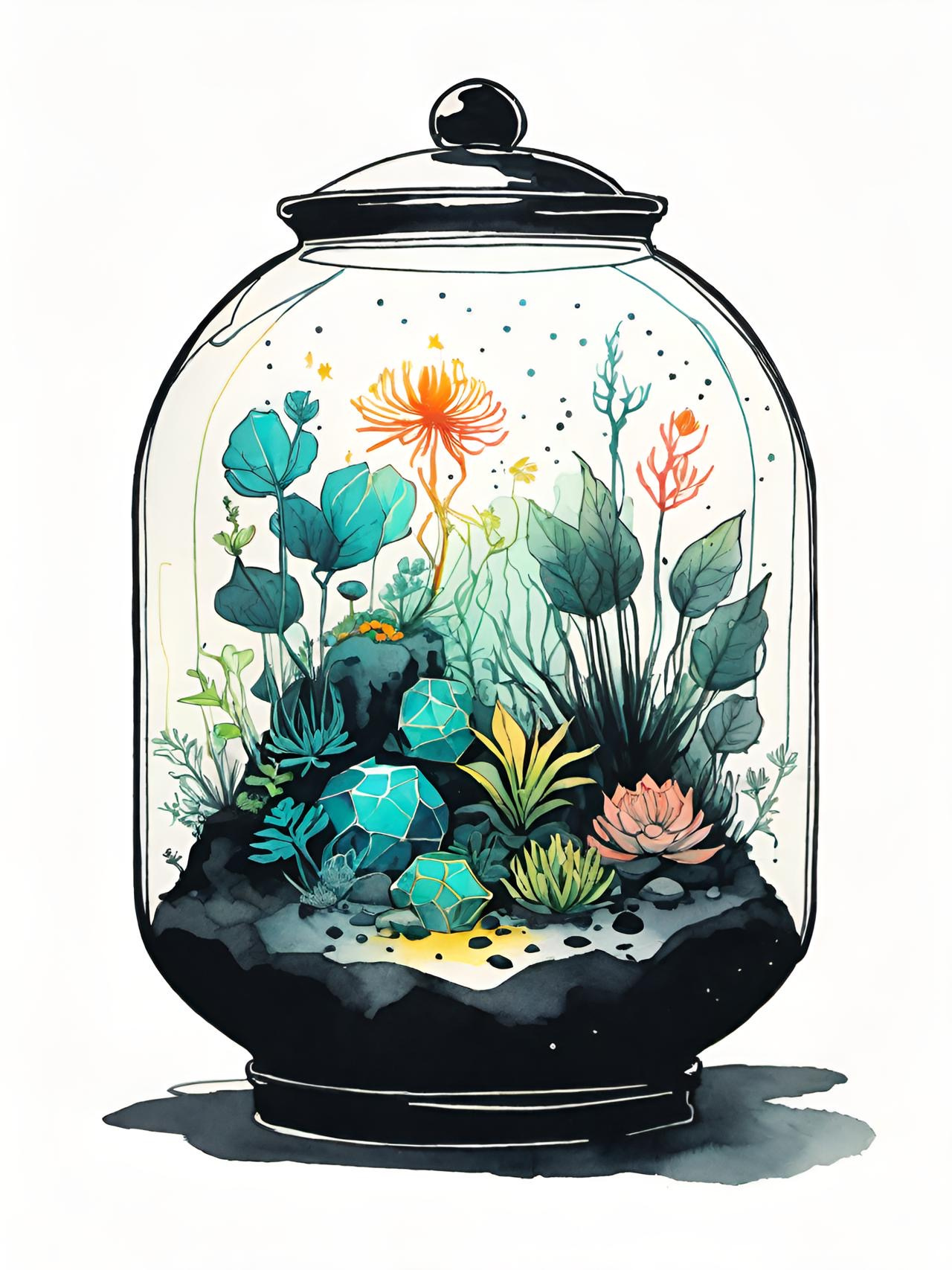 Glass Terrarium by DachmanArts on Dribbble