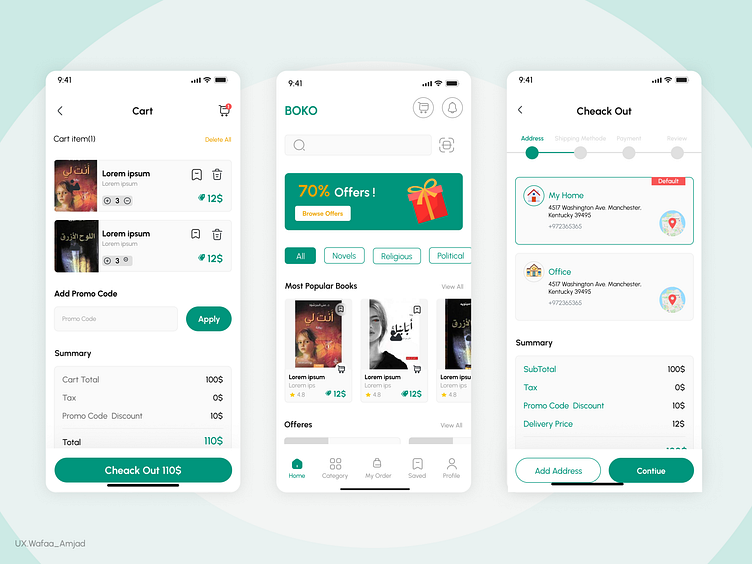 📚Bookstore App UI by Wafaa Amjad on Dribbble